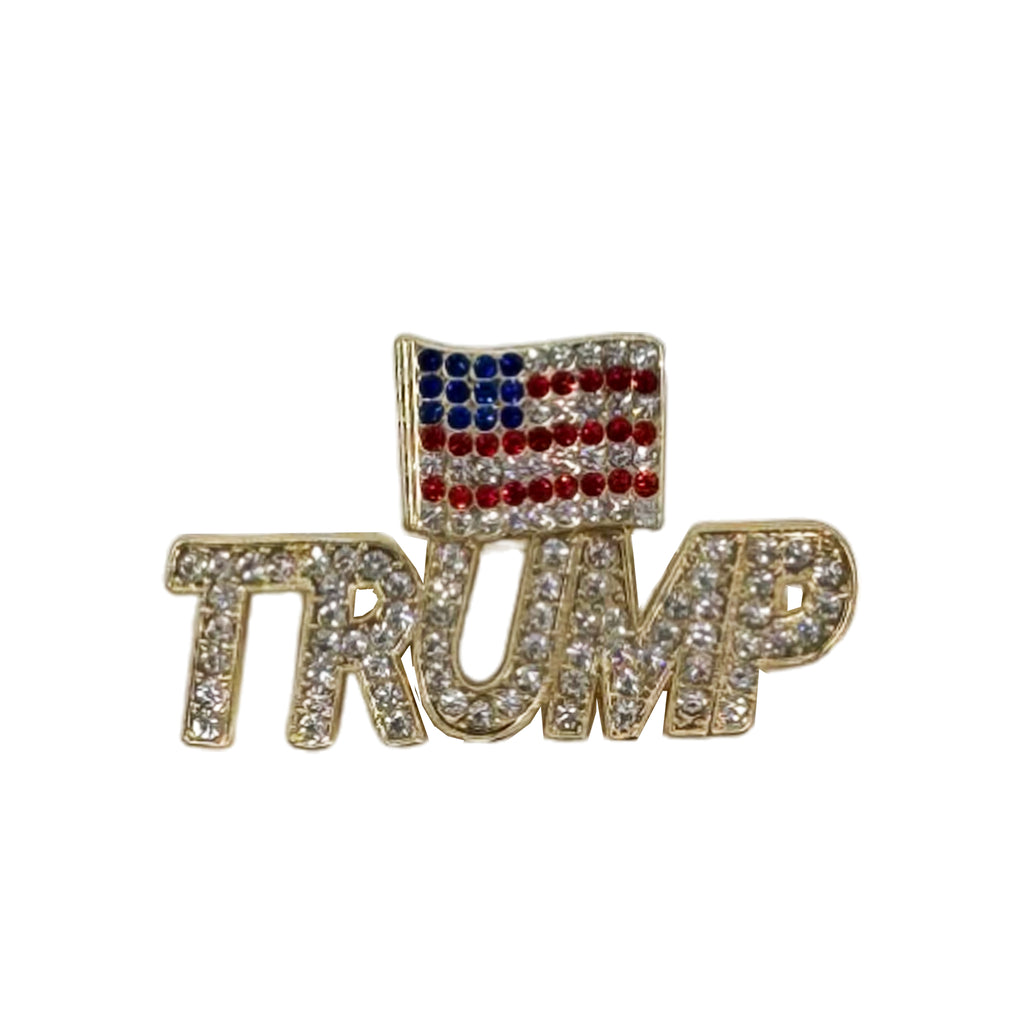 TR 1125 TRUMP RHINESTONE LAPEL PIN girliegirloriginals