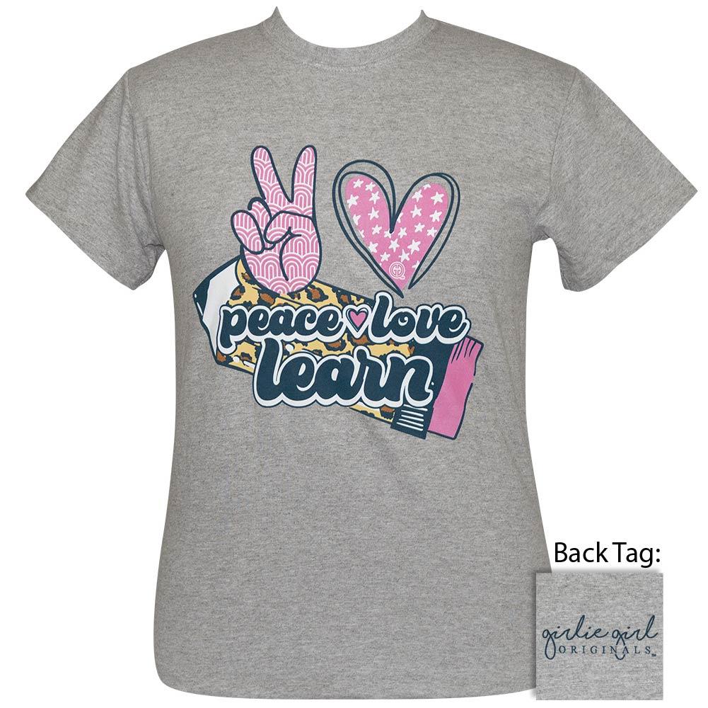 Peace Love Learn Sport Grey SS-2317 – girliegirloriginals