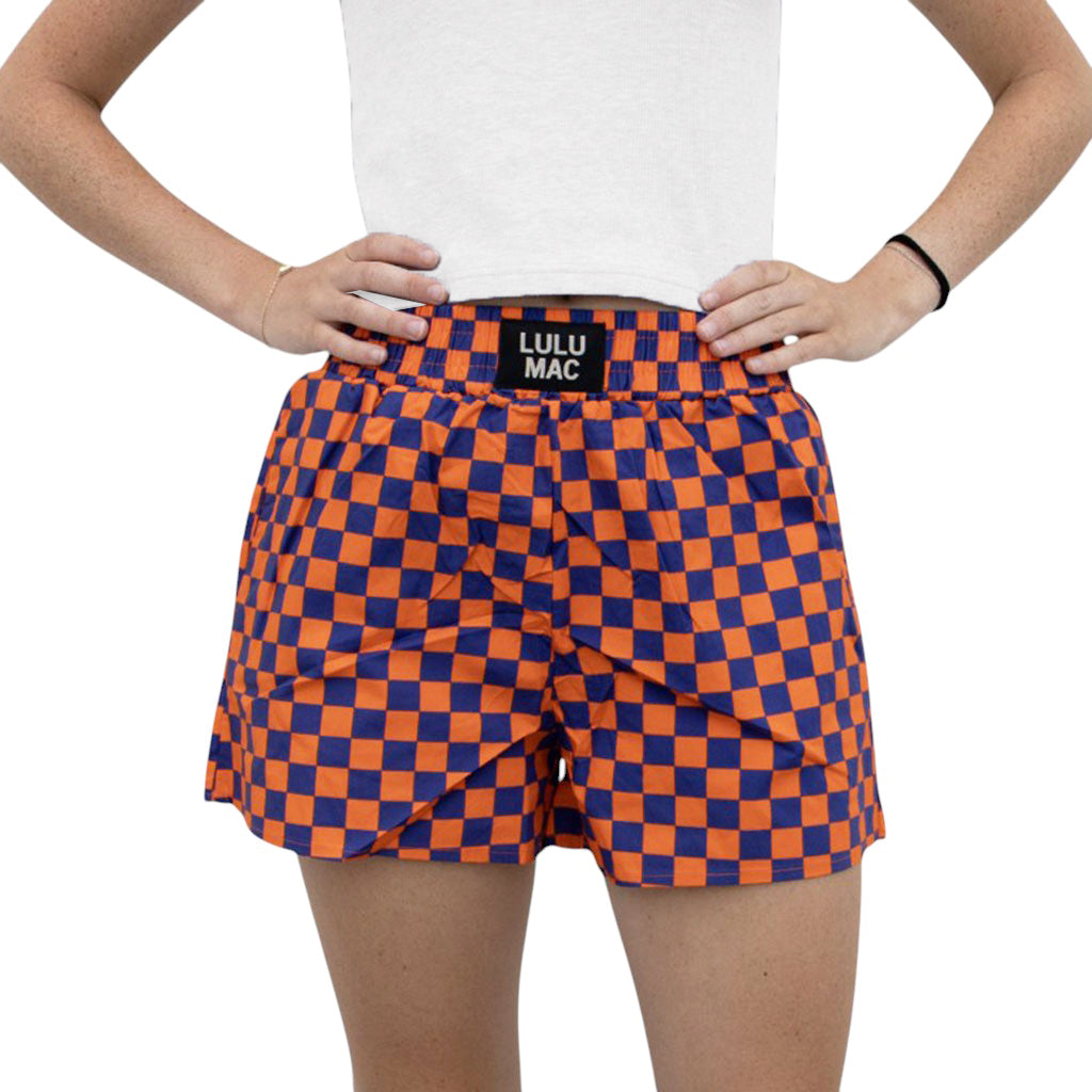 BXCK-ORANGE BLUE CHECK BOXER SHORT – girliegirloriginals