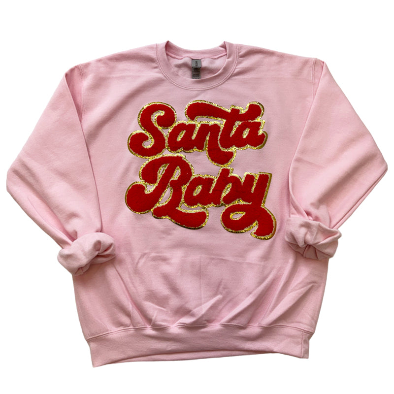 SW-6723 Santa Baby Sweatshirt Light Pink – girliegirloriginals