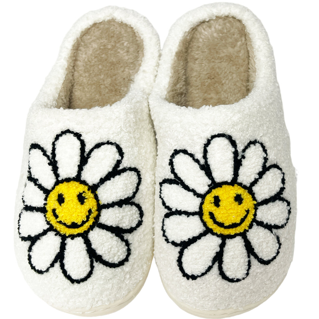 SF-1120 Sunshine Daisy Slippers White – girliegirloriginals