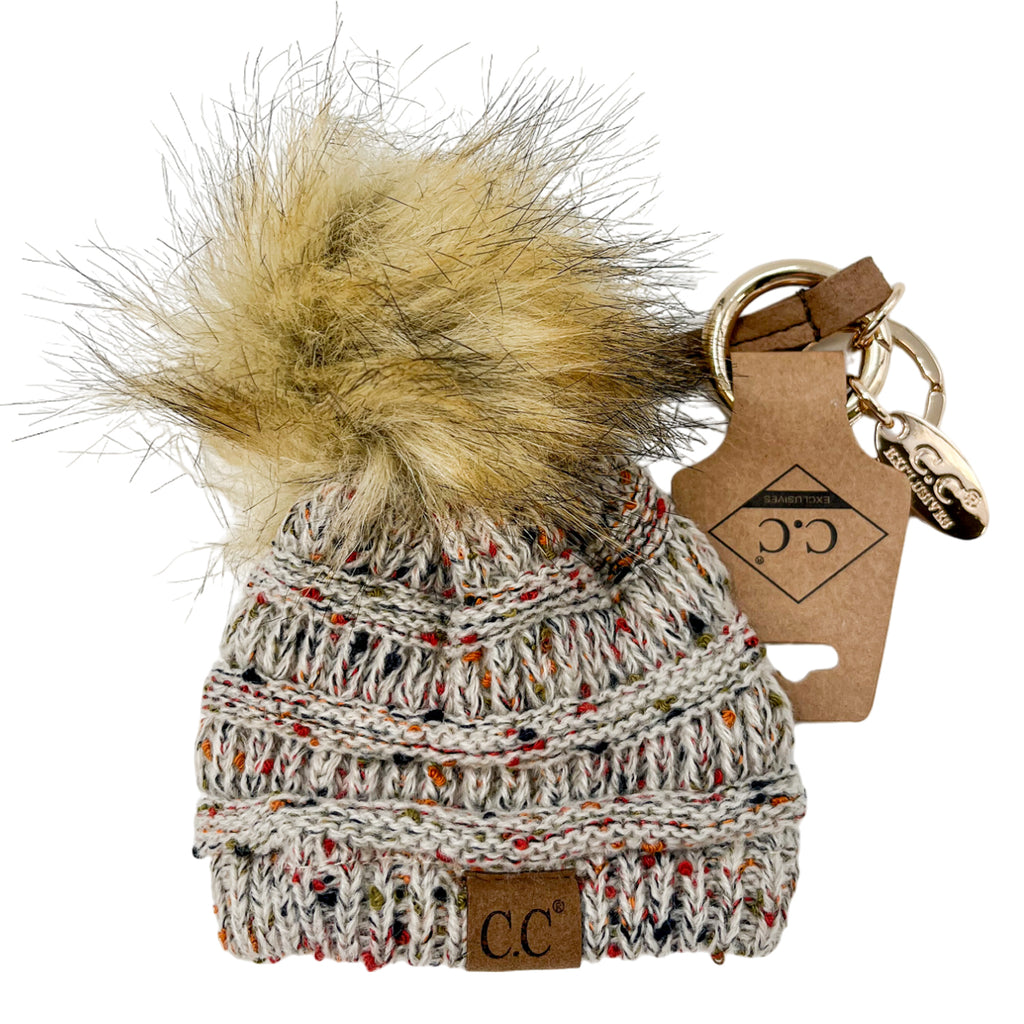 KB-33 Pre-pk Oatmeal Speckled Beanie Keychain - 12 per pack ...