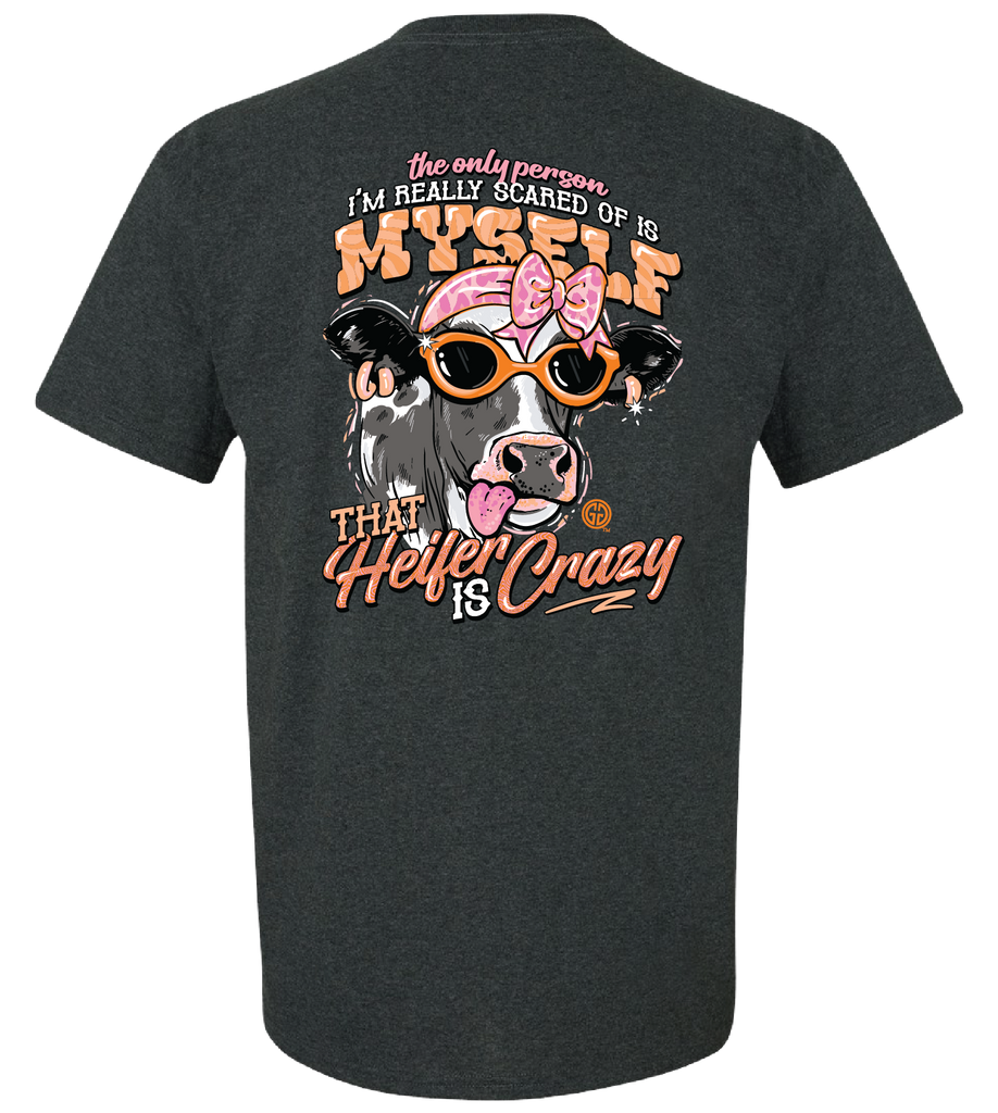 2693 That Crazy Heifer SS Dark Heather – girliegirloriginals