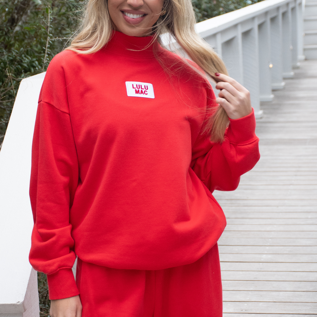 LM-TP-1001 LONGSLEEVE TERRY CLOTH TOP-RED – girliegirloriginals