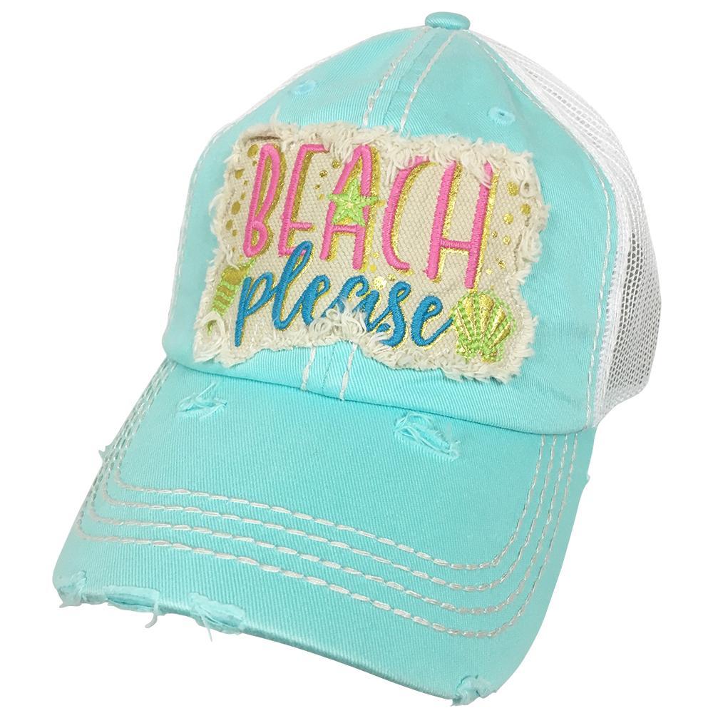 KBV-1204 Beach Please Cap Diamond Blue – girliegirloriginals