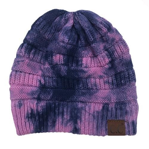 HAT-821 Navy/Pink Tie Dye Beanie – girliegirloriginals
